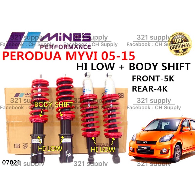 MINES MYVI PASSO ICON VIVA Adjustable HIGH LOW BODY SHIFT (SPRING SOFT ...