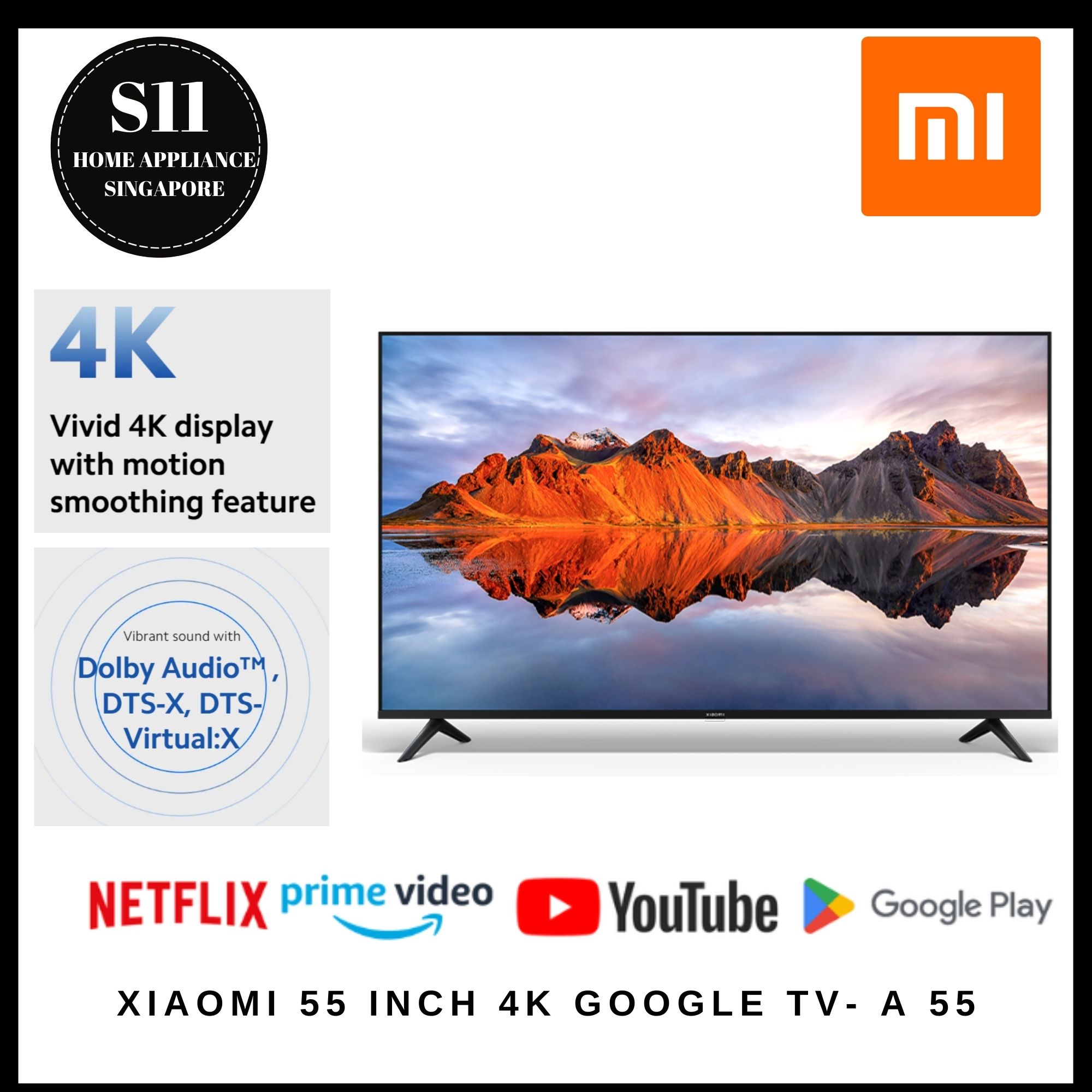 XIAOMI TV A 55" 4K GOOGLE TV | HDR 10 | DOLBY AUDIO - 3 YEARS WARRANTY ...