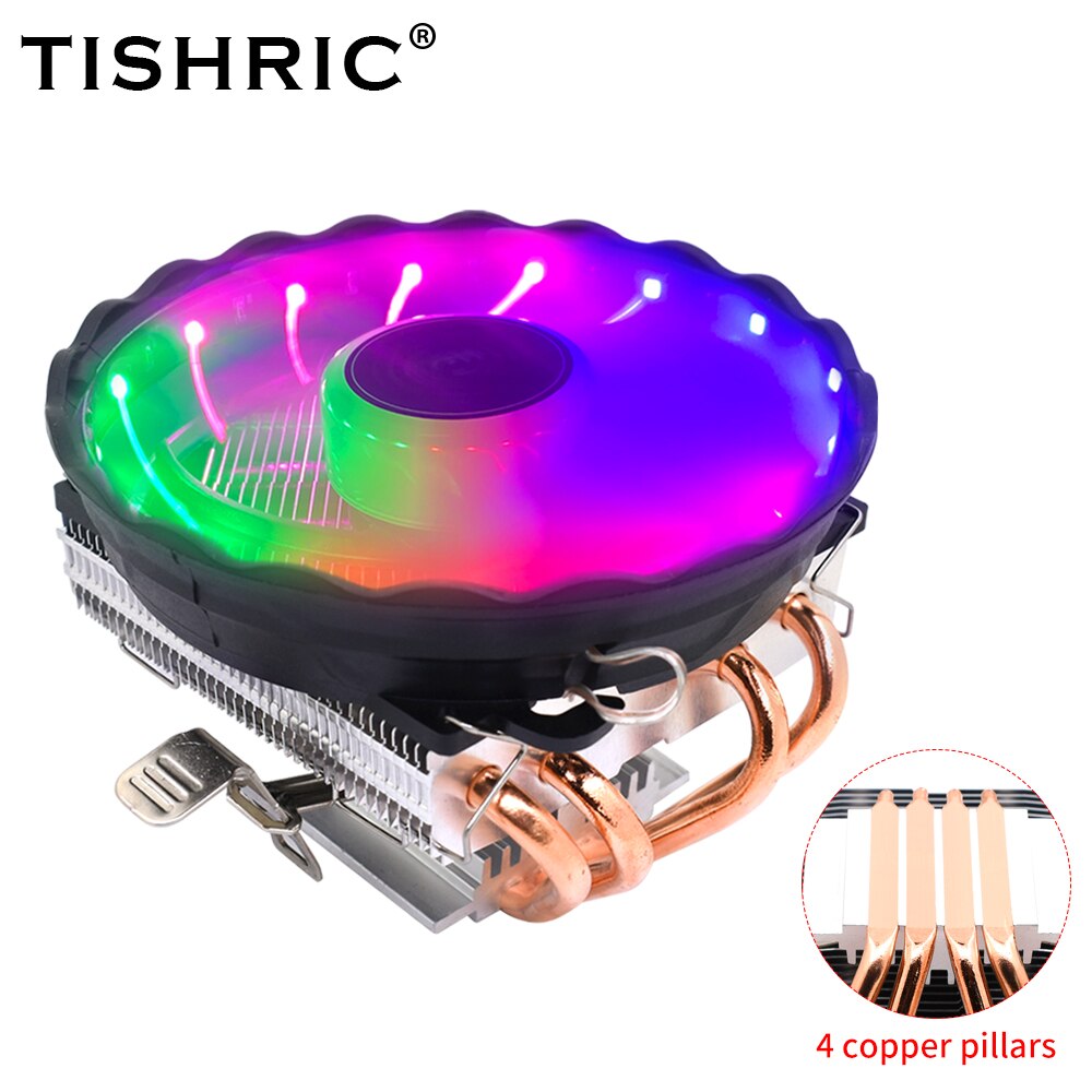 TISHRIC 4 Heatpipes CPU Air Cooler 4 Pin PWM Fan RGB CPU Cooler ...