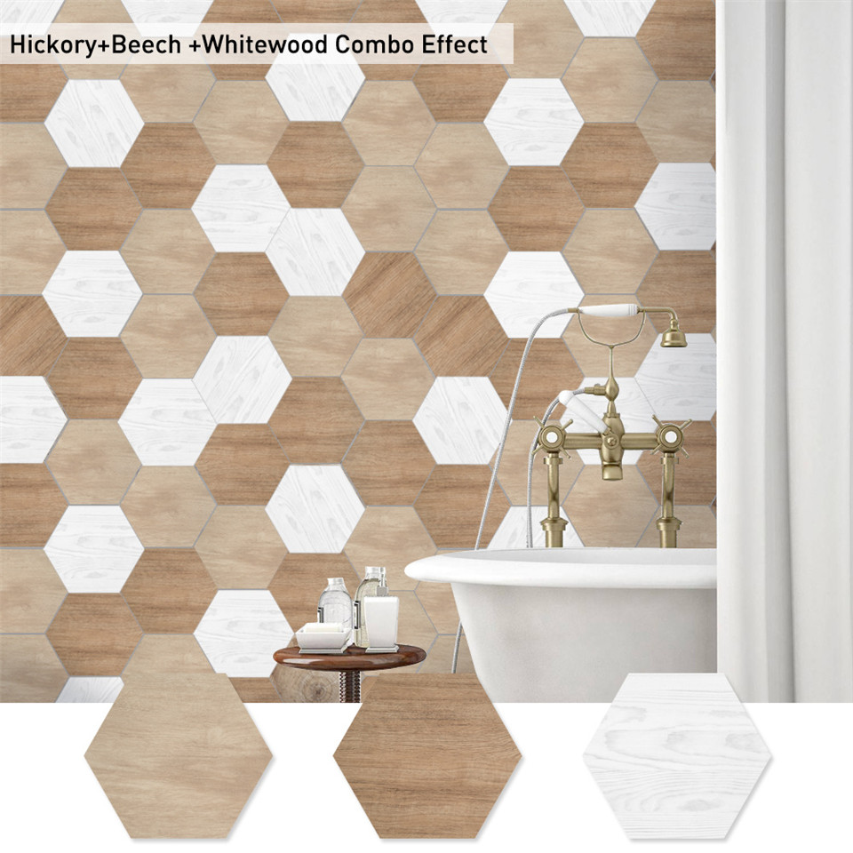 【Hottest Trends】Hexagonal Wood Grain Floor Stickers Self-Adhesive ...