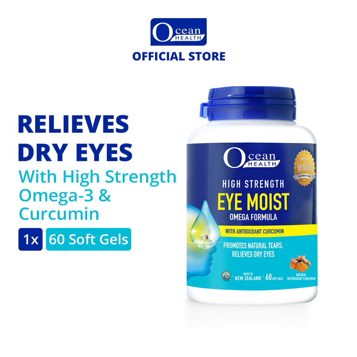 High Strength Eye Moist Omega Formula (60s)- Ocean Health (Helps ...