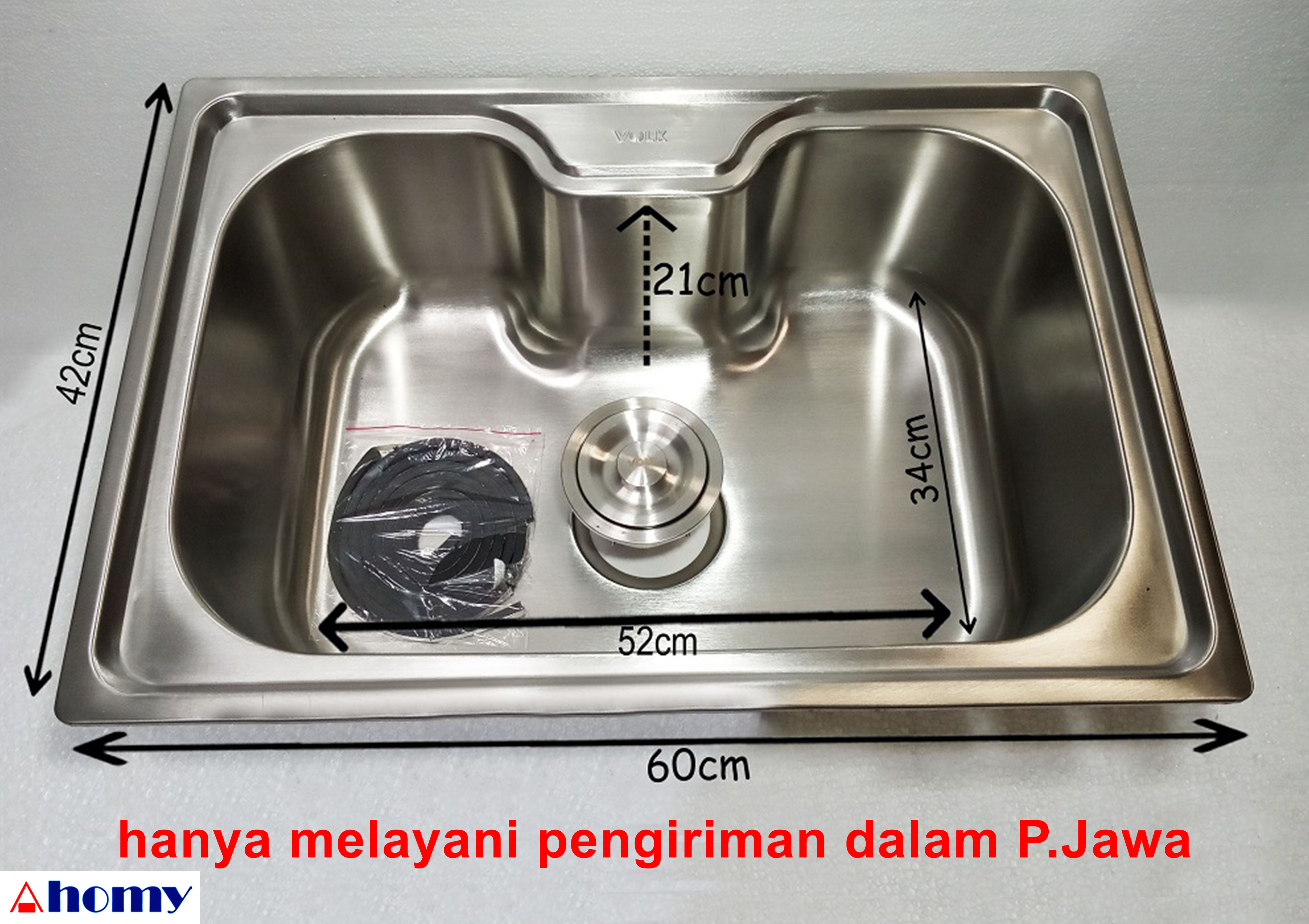 bak cuci piring 1 lubang volk ws6042 6042 (jumbo bowl) 604221 lengkung | Lazada Indonesia