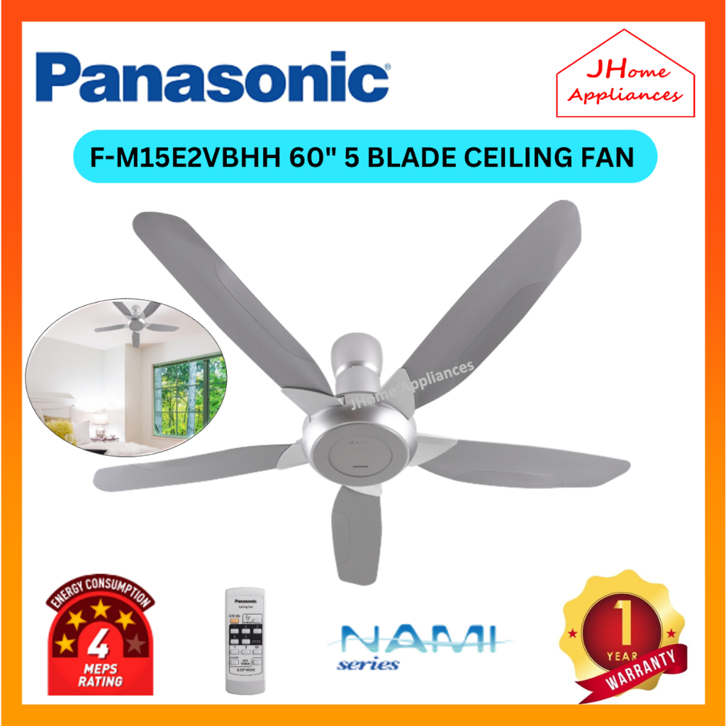 PANASONIC F-M15E2VBHH 5 BLADE CEILING FAN NAMI SERIES 60" INCH / 150CM ...