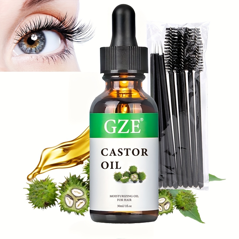 GZE Castor Oil Cold Pressed for Strengthens Thickens Eyelashes Eyebrows ...