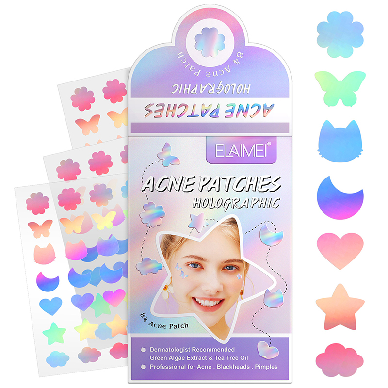 84Pcs Cute Heart Flower Invisible Acne Removal Pimple Patch Beauty Acne ...