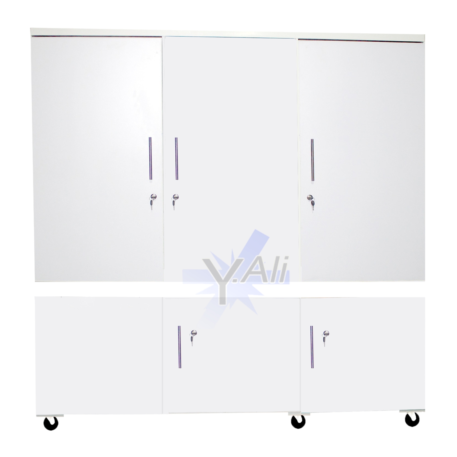 White 6x6 Feet 16 Inch Large Wooden Sheet Six doors Folding Wardrobe in ...