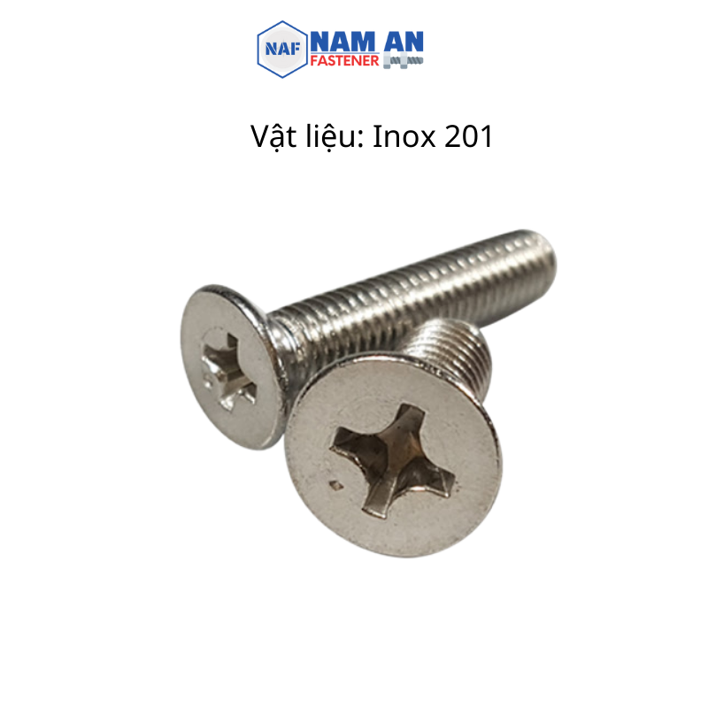 Vít đầu bằng Inox 201 M4x10, M5x10, M5x16, Vít Bake đầu bằng , ốc vít ...