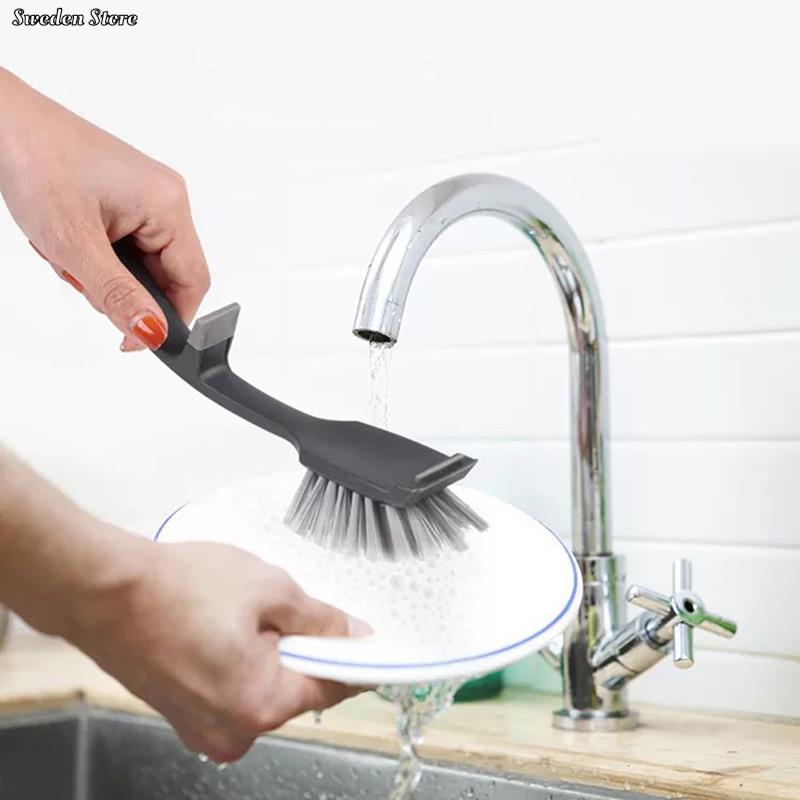 Kitchen Brush Hunging Long Handle Pan Pot Brush Multifunctional Dish ...
