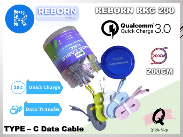 Kabel Data Reborn RKC200 Type C Panjang 2 Meter Support Fast Charging 3 ...