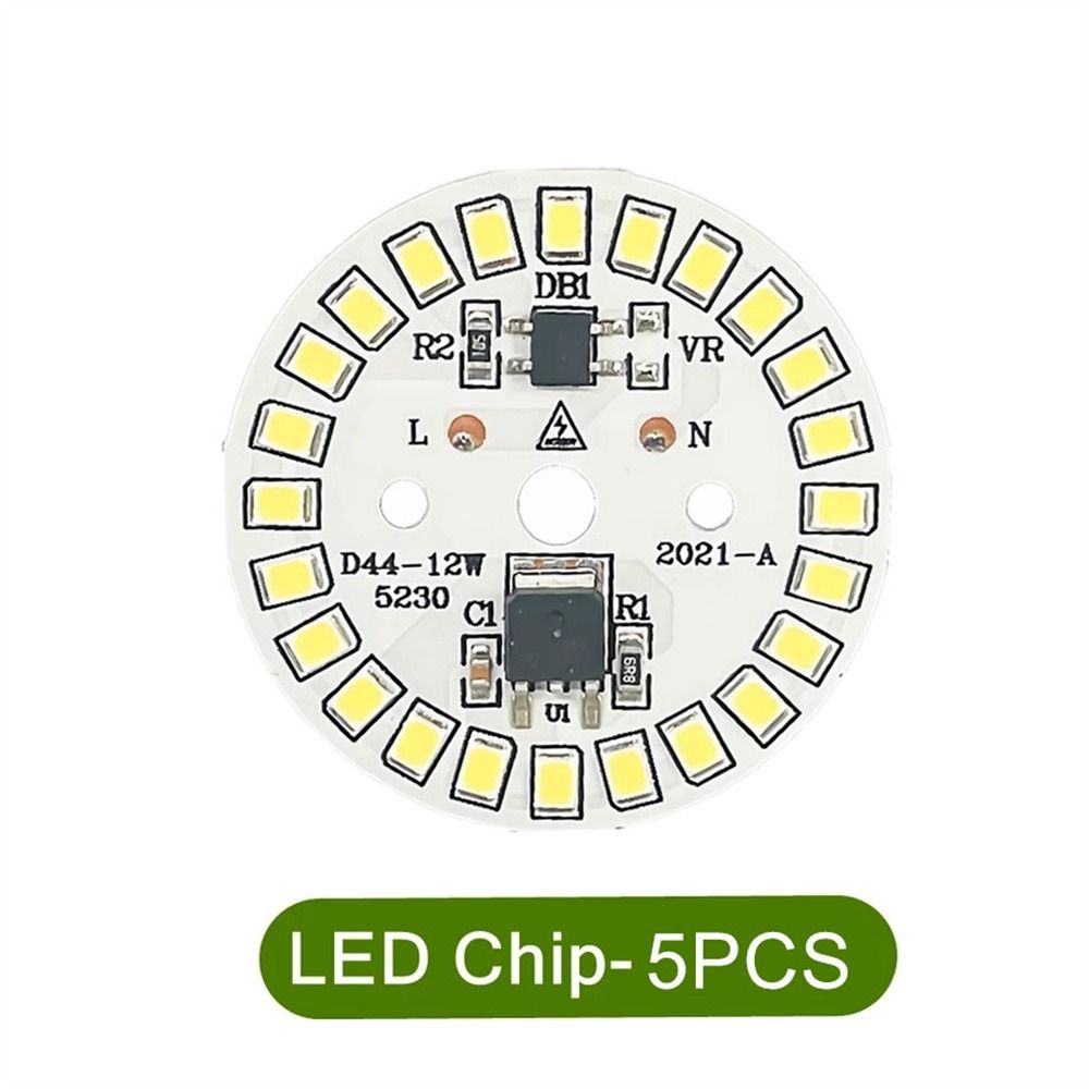 5pcs Warm White Round LED Chip AC 220V SMD 2835 IC Driver 3W 5W 7W 9W ...
