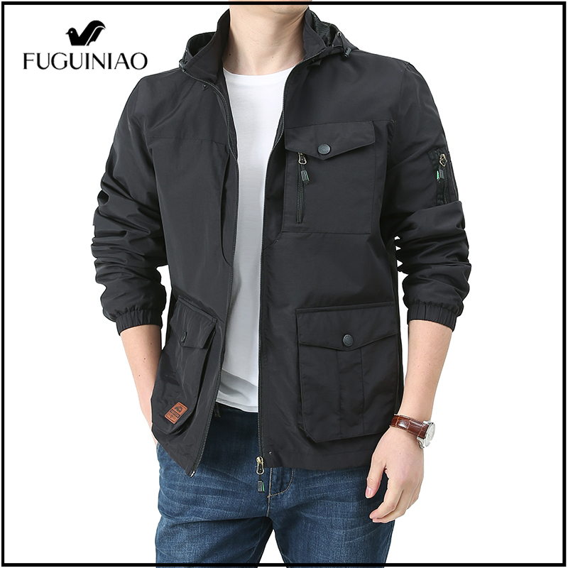 FUGUINIAO Workwear Military Retro Field Jacket Oversize Jacket Classic ...