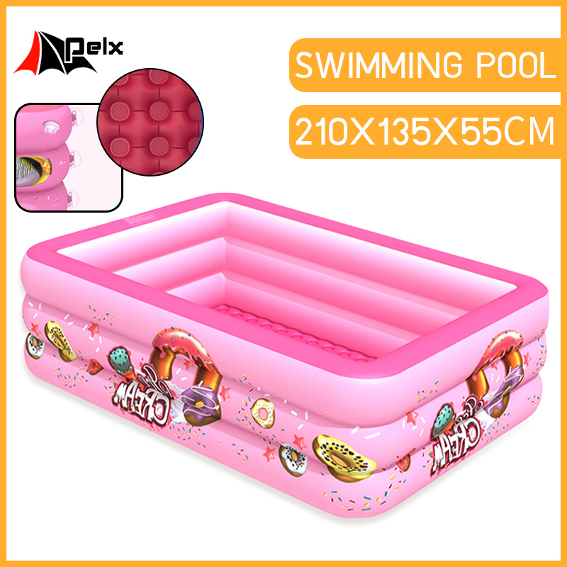 swimming pool for kids 3 layers inflatable pool Rectangular for adult ...