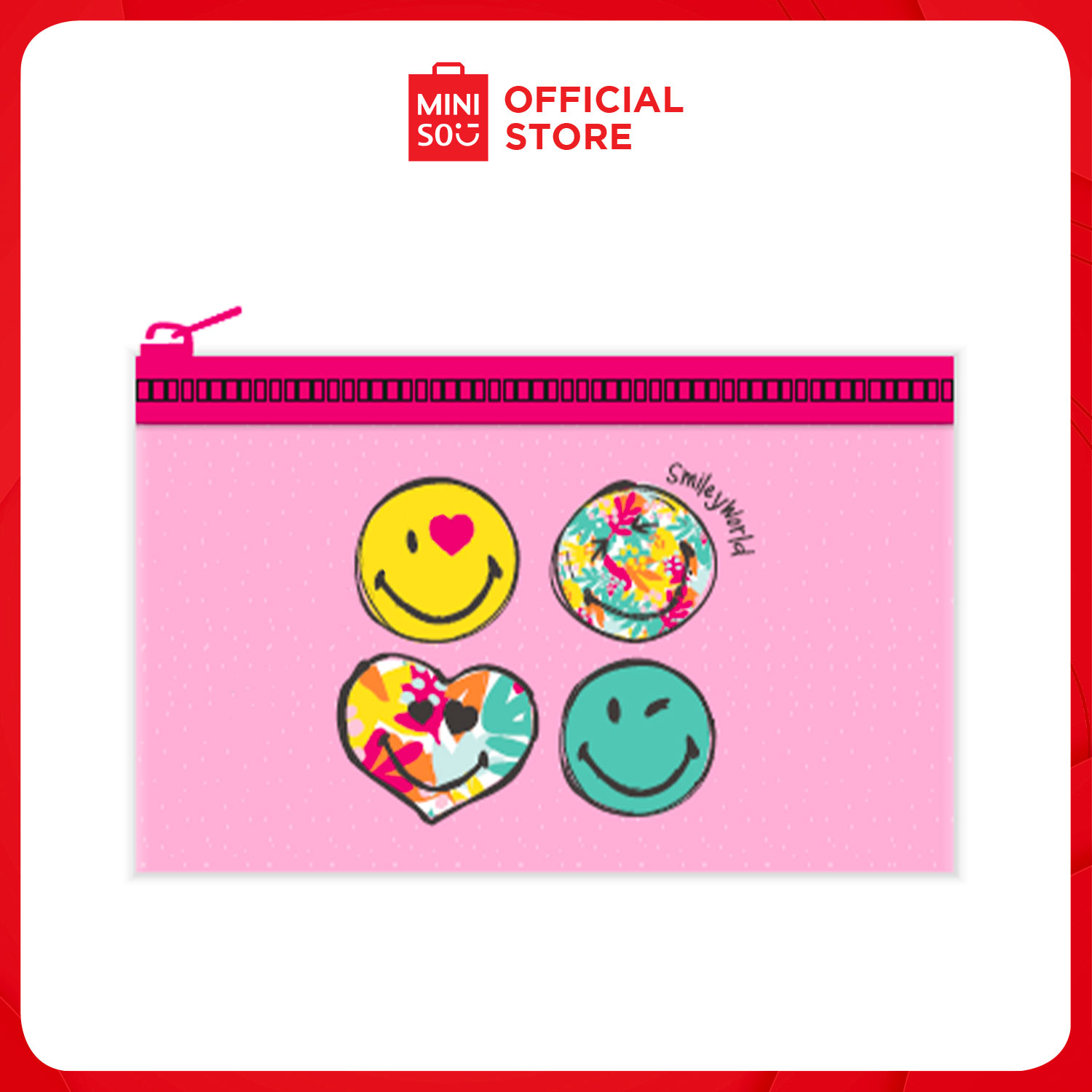 MINISO Smiley World Collection 2.0 PVC Transparent Stationery Case (22. ...