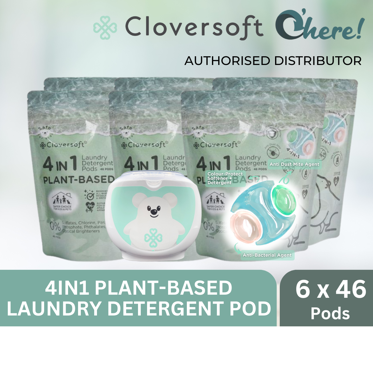 Cloversoft 4in1 Plant-Based Laundry Detergent Pods (Bundle of 6) Free ...
