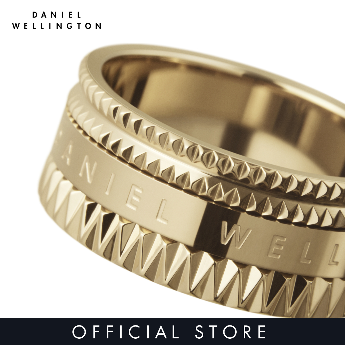 Daniel Wellington Elevation Ring Gold - Unisex Ring - Couple Rings ...
