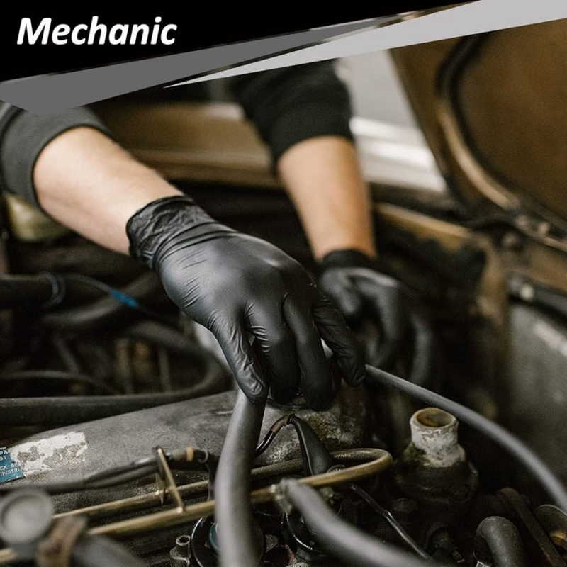 20/50/100PCS Black Nitrile Gloves Latex & Powder Free Industrial Gloves ...