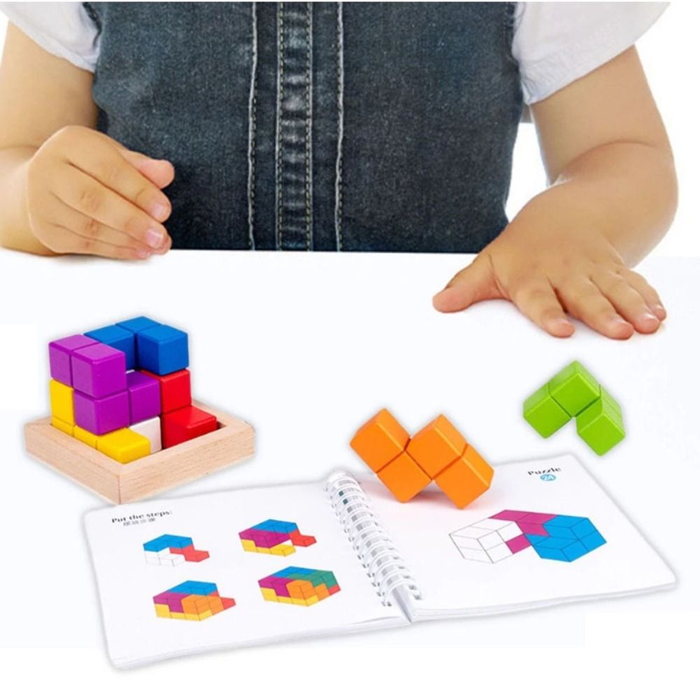 Baby Gift Creative Construction Wooden Building Blocks Brain Teaser DIY ...