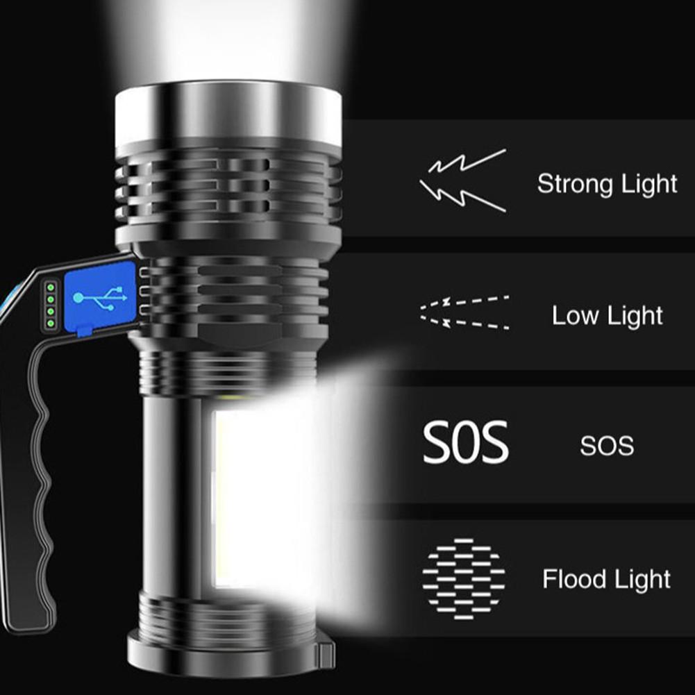 Multifunctions LED Flashlight 3W+10 LED COB Reader Lamp Focus Torch ...