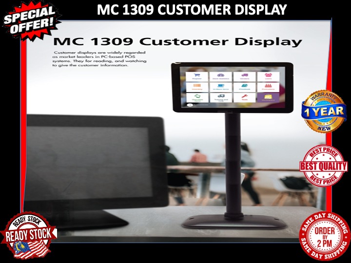 🇲🇾Ready Stock 🇲🇾 MC1309 8" Inch Wide Customer Displays Monitor | Lazada