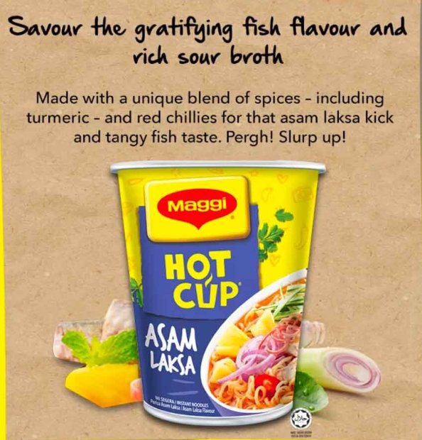 Maggi Hot Cup Asam Laksa 60g x 12 packs | Lazada Singapore