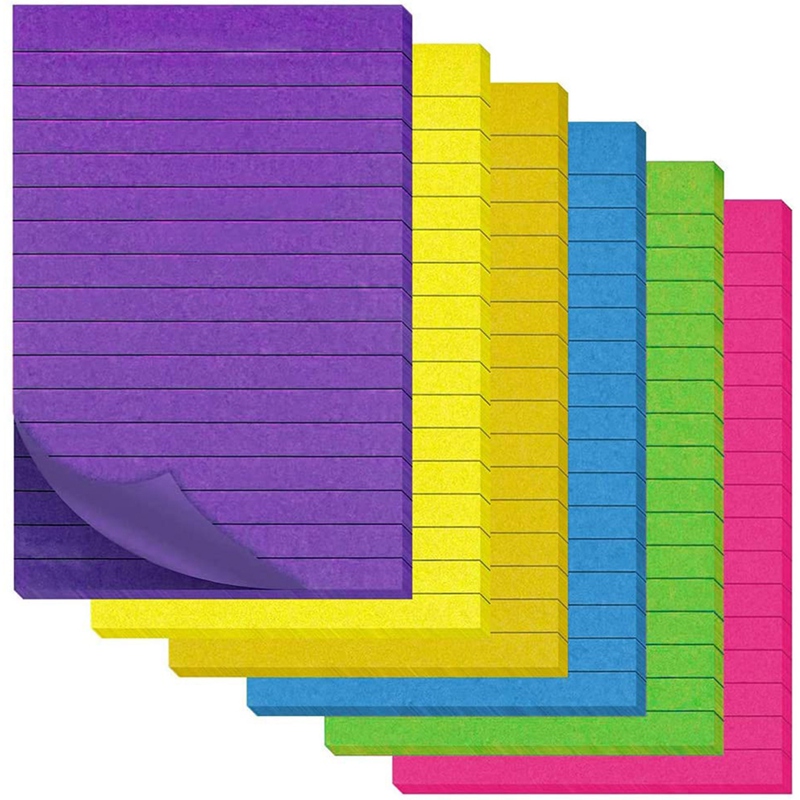 Sticky Notes,6 Pack 300 Sheets Lined Sticky Notes Set, Sticky Notes Pad ...