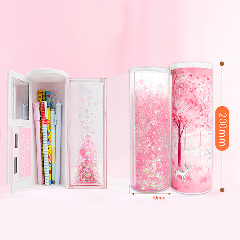 Pencil Cases Multifunctional Standing Quicksand Pencil Case Organizer ...