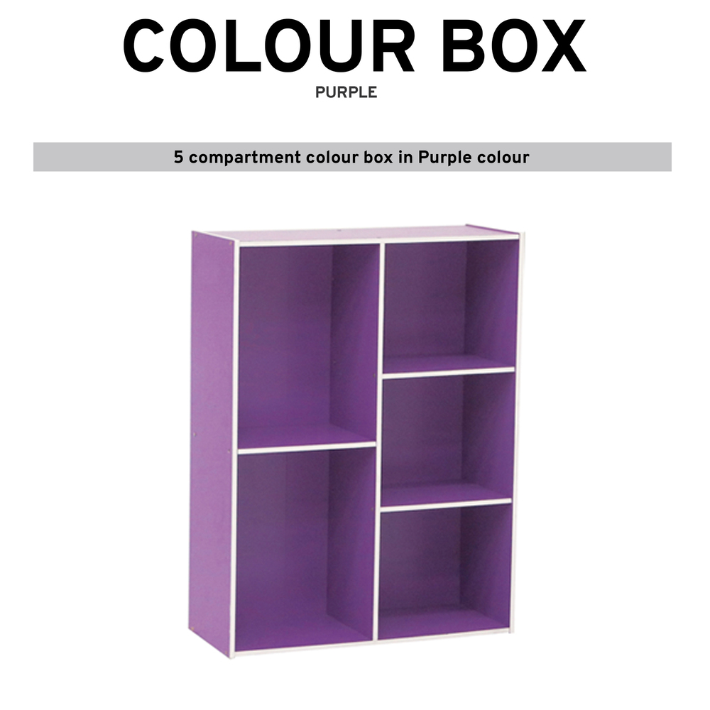 5 Compartment Colour Box Storage Box Storage Cabinet Book Shelve ...