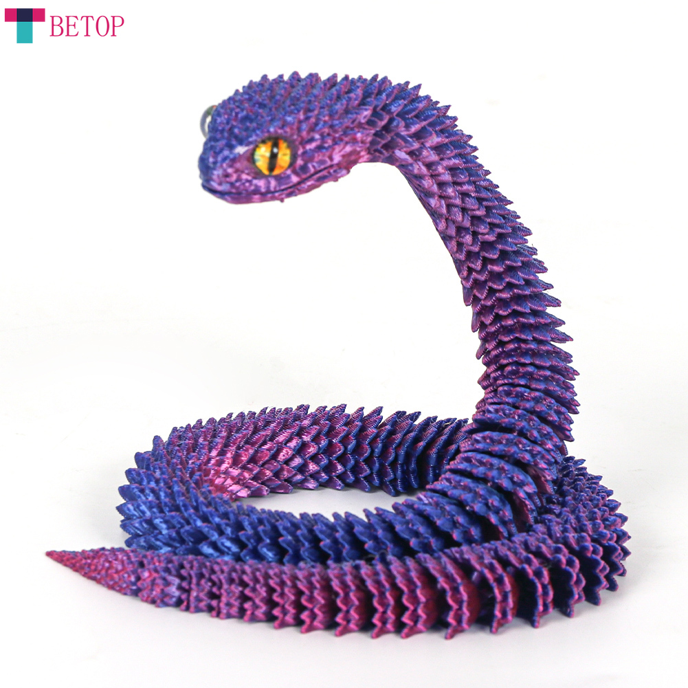 Betop Luminous 30cm 3D Printed Cobra Snake Decoration 3D Printed ...