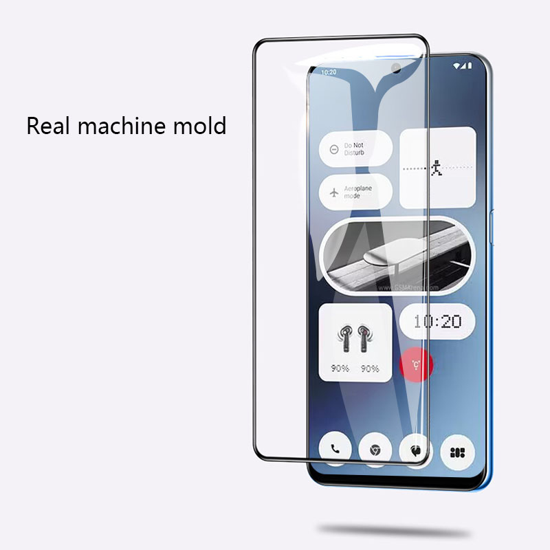 (2PCS)Biruiqu For Nothing Phone 2A 9H 2.5D Full Cover Tempered Glass Screen Protector Film Black ...