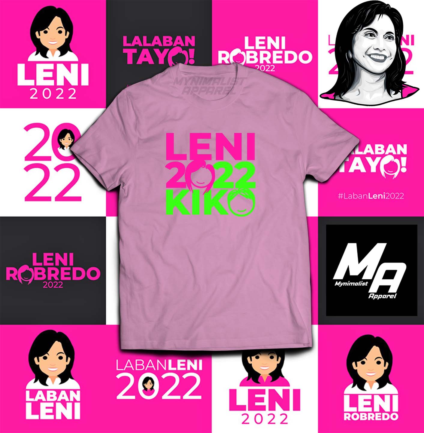 LENI KIKO FACE LENI ROBREDO Graphic Election Shirt for KIDS AND ADULT ...