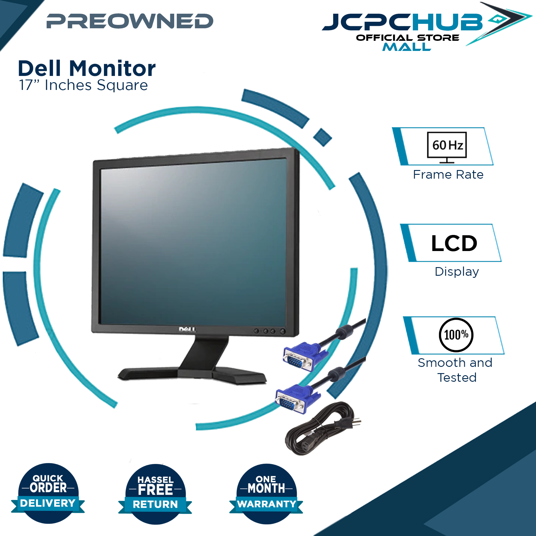 Dell Monitor 17 Inches LCD Square Type Monitor Desktop Monitor ...
