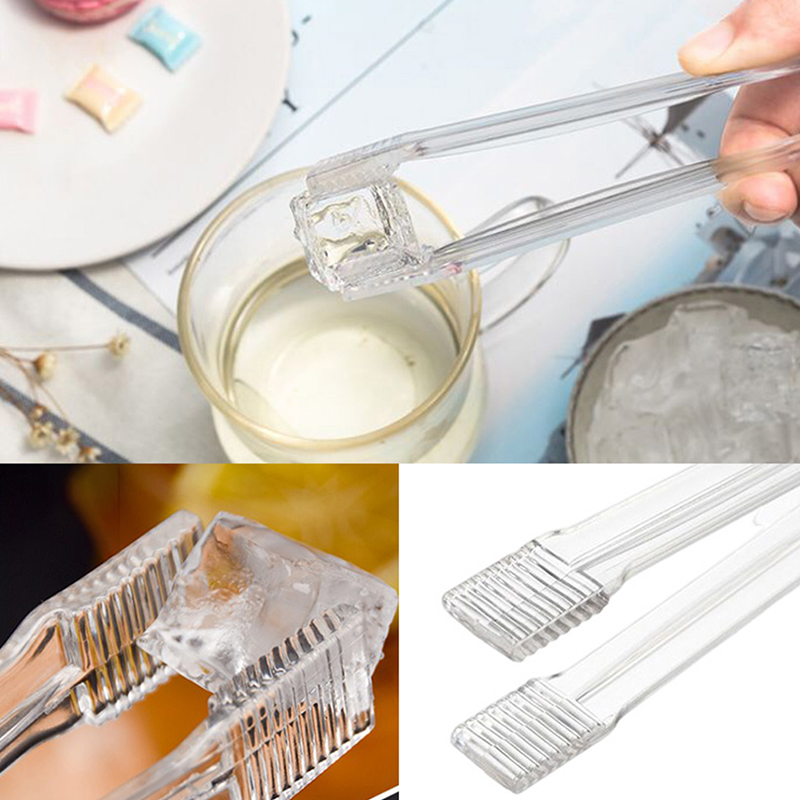 1Pc Plastic Kitchen Ice Tongs Food Serving Tong Cube Sugar Clip Grabber ...