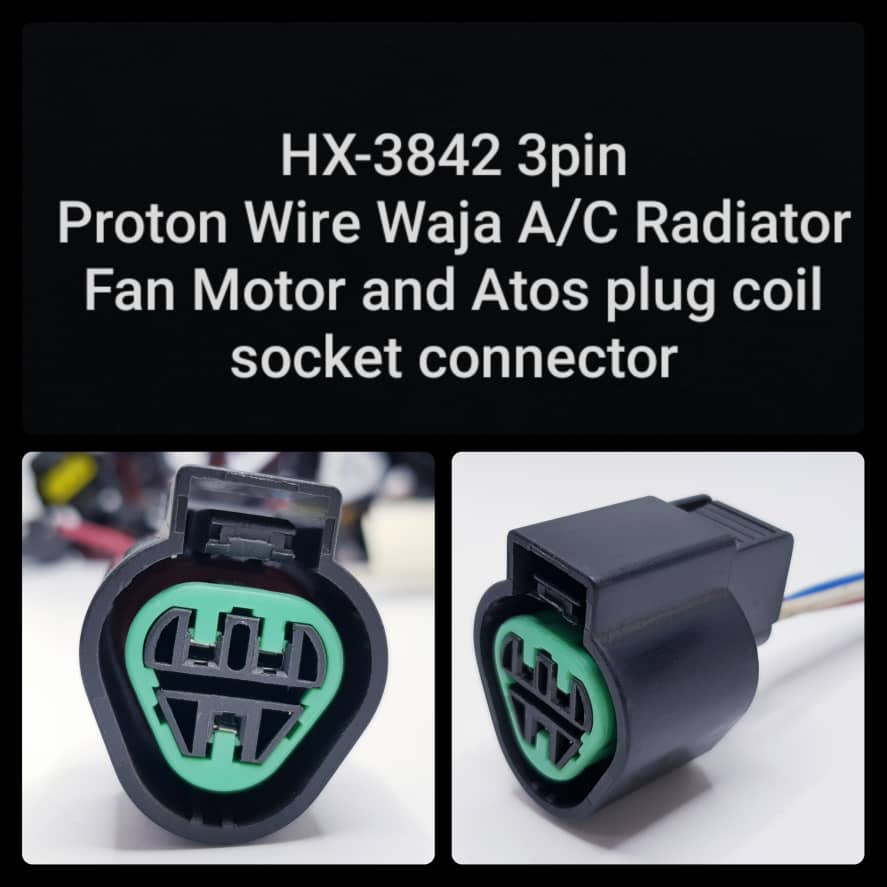 HX-3842 3pin Proton Wire Waja A/C Radiator Fan Motor and Atos plug coil ...