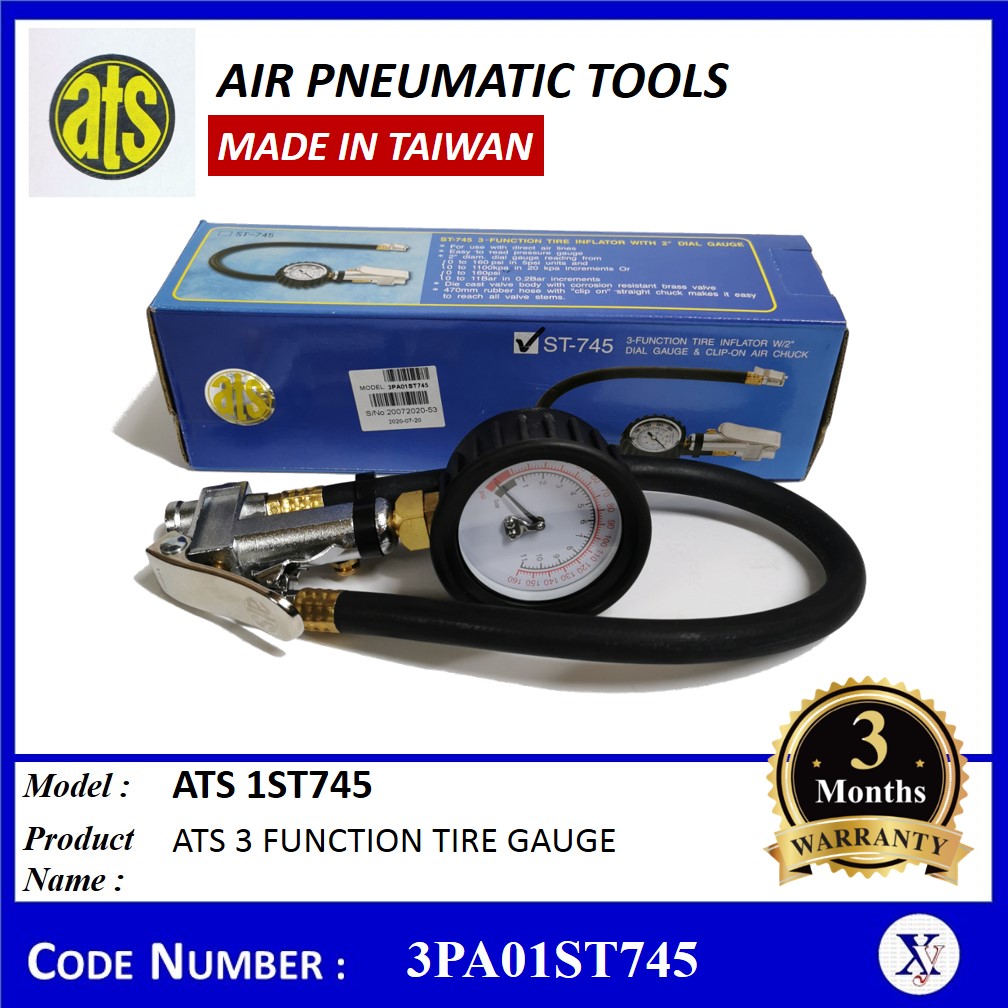 ATS 3 FUNCTION TIRE GAUGE (MADE IN TAIWAN) | ATS AIR TOOLS ATS Model ...