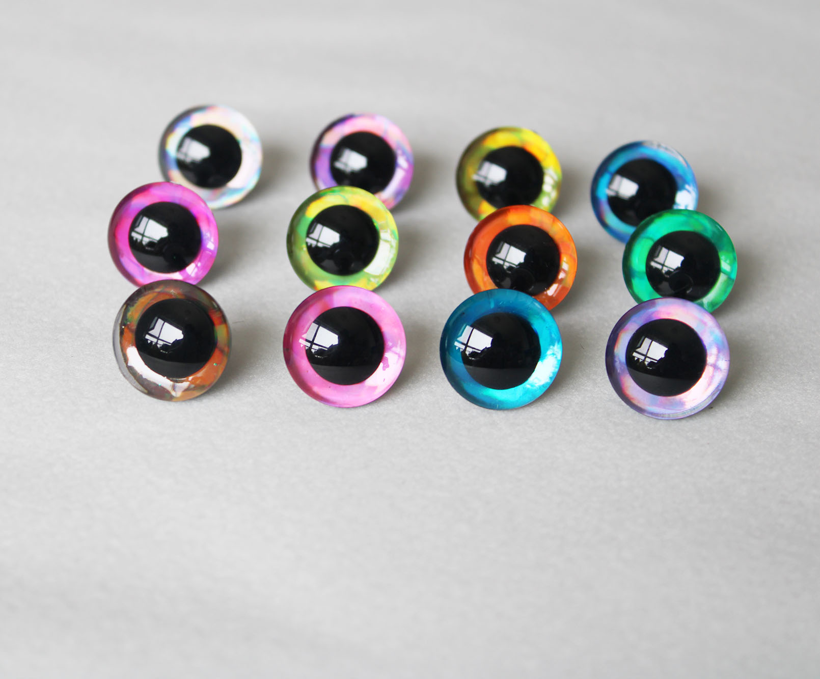 10pairs 9mm 12mm 14mm 16mm 18mm 20mm 25mm 30mm 35mm Trapezoid Toy Eyes ...