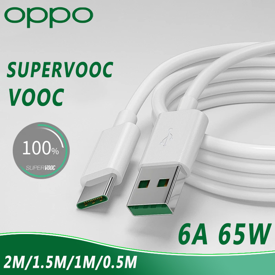 Oppo Cable 65w Original Supervooc Charger Cable Type C Reno 8 7 5g 5 Pro 6 Lite 4 3 Find X6 X5 ...