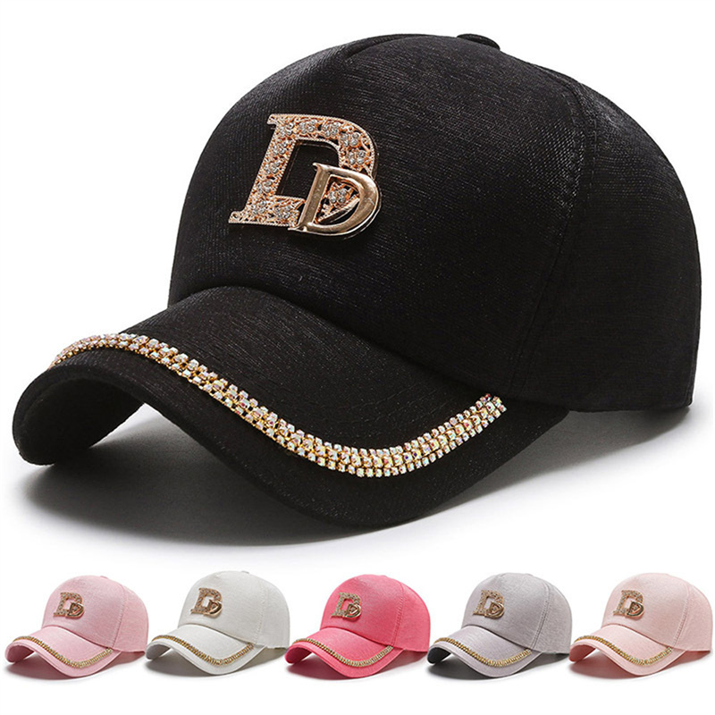 Letter D Baseball Cap rhinestone trend cotton bling Cap snapback hip ...