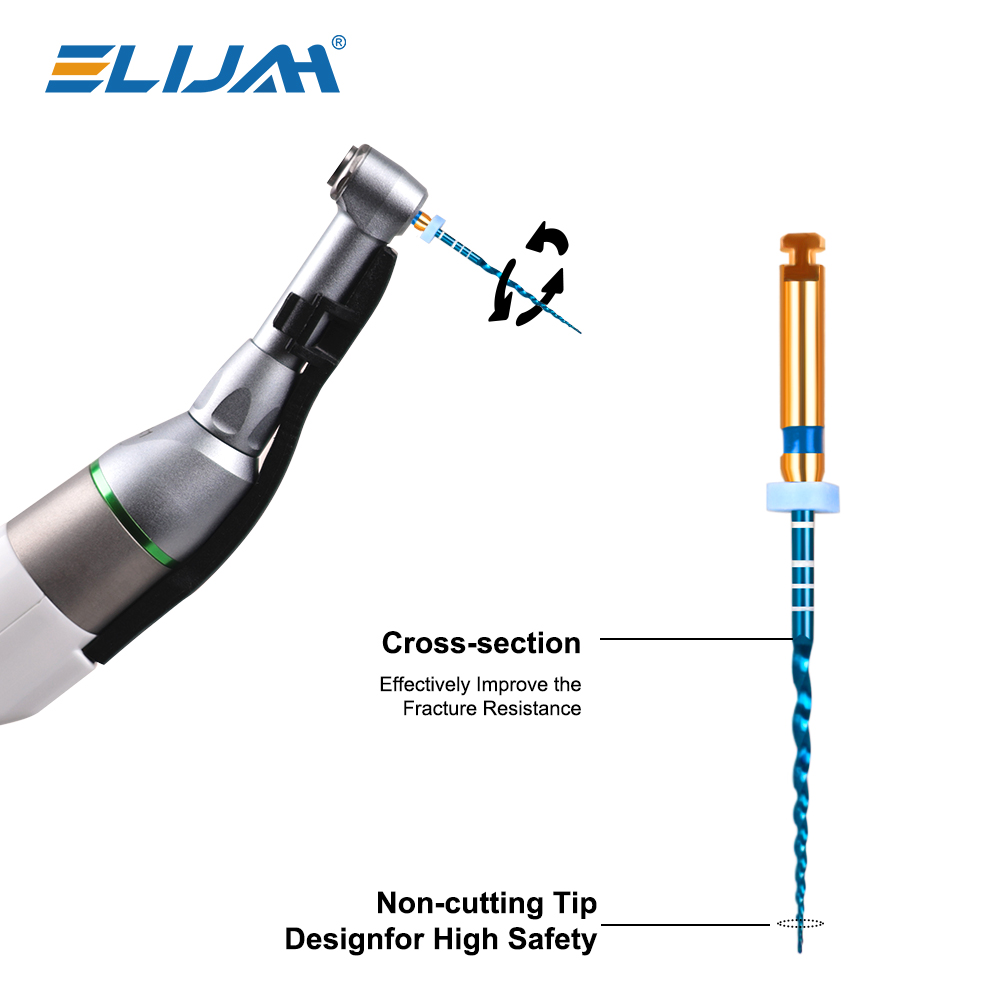 ELIJAH 6Pcs NITI Blue Rotary Heat Activated Endodontic Files 25mm Sx-F3 ...