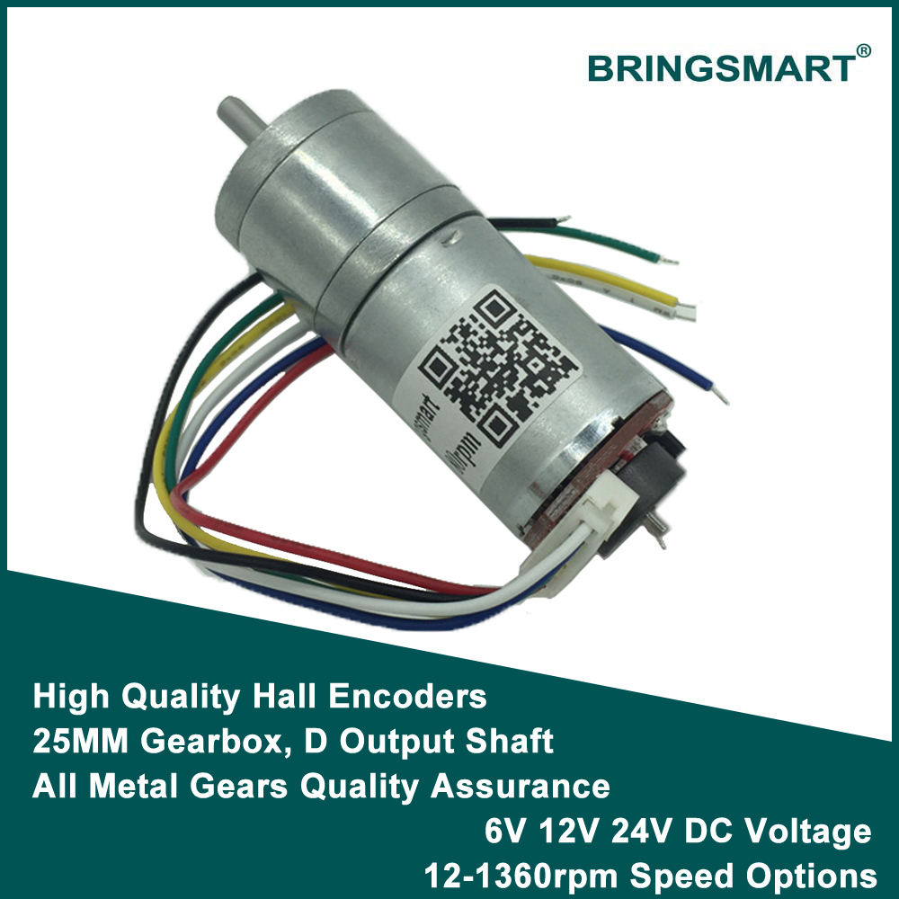 JGA25-371 12V DC Gear Motor Encoder 18-1930RPM Support CW CCW Reversed ...