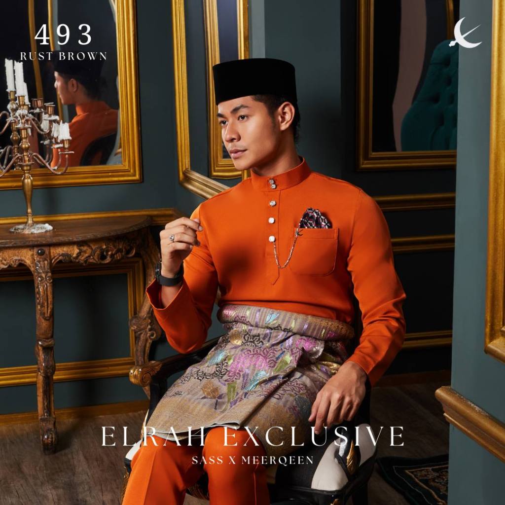 BAJU MELAYU BRICK ORANGE OREN BATA RUST BROWN ULTIMATE 2.0 (Free Sampin ...