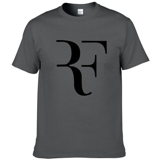 Fashion Roger Federer RF Print T Shirt Men Short Sleeve Tshirts Tops ...