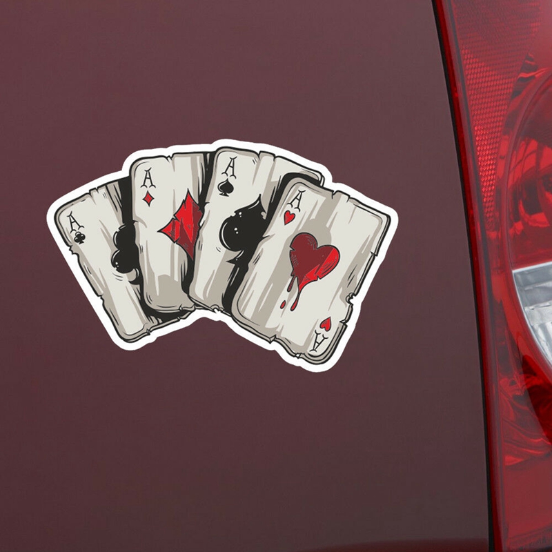 Car Stickers, Funny Poker Pattern Truck Vehicle Body Window Reflective ...