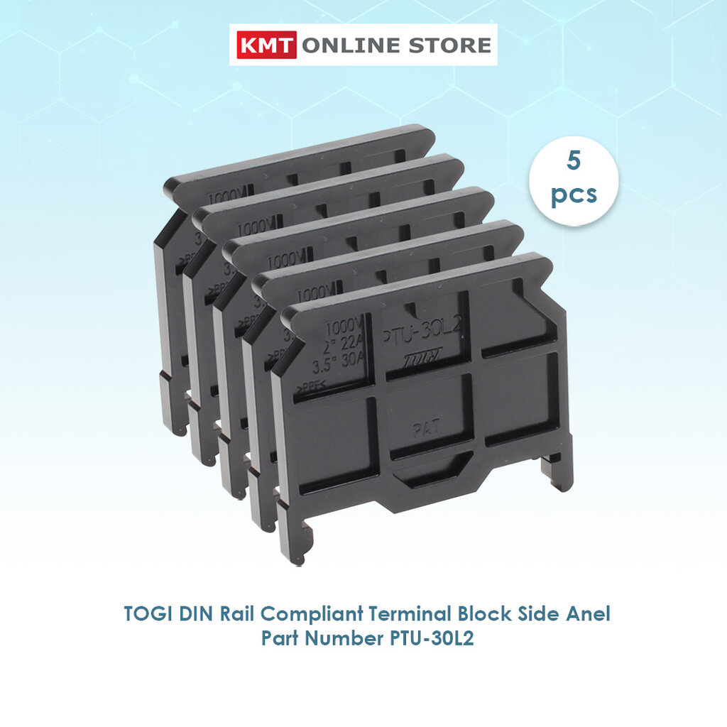 TOGI DIN Rail Compliant Terminal Block Side Anel ฝาปิดเทอร์มินอลแพ็ค 5 ...