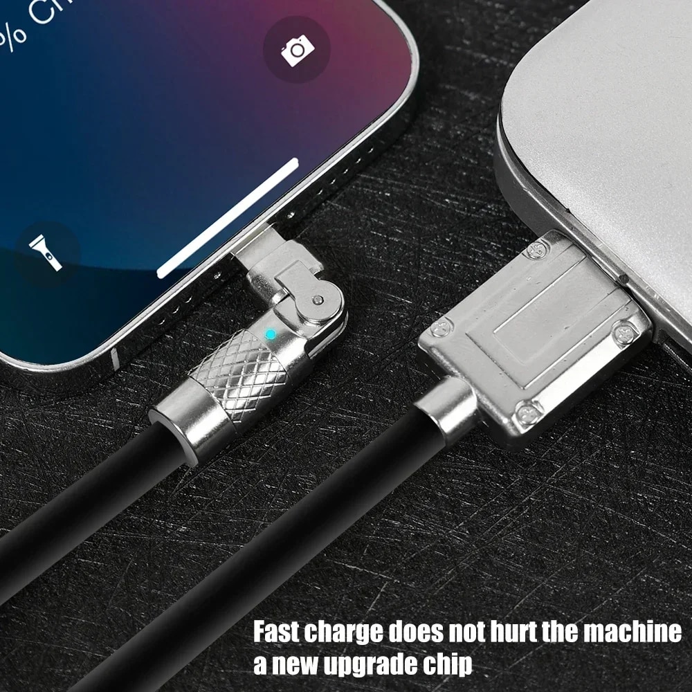 Unbreakable Zinc Alloy 120W 6A Fast Charging Data Cable Micro USB Wire ...