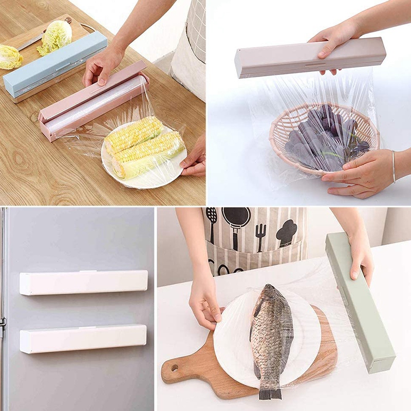 3 Pieces Plastic Wrap Dispenser , Food Wrap Cling Film Storage ...