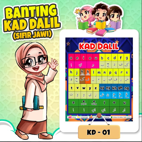 BANTING KAD DALIL JAWI (PADANAN HURUF JAWI & RUMI) | Lazada