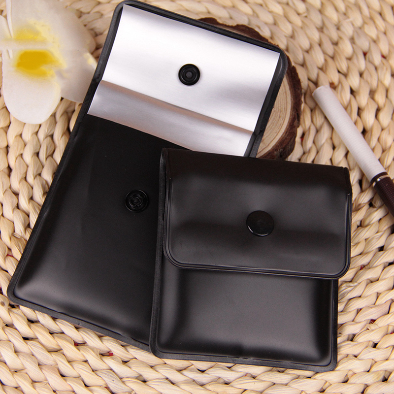 Black PVC Portable Ashtrays Pocket Outdoor Smoking Cigar Tobacco Ash ...