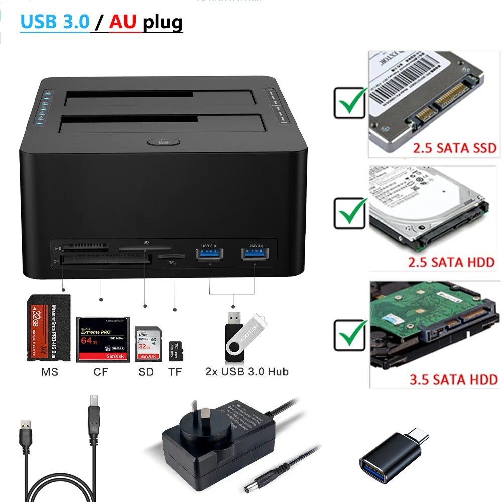Customized shipment SATA IDE HDD USB 3.0 Docking Station For 2.5 3.5 ...