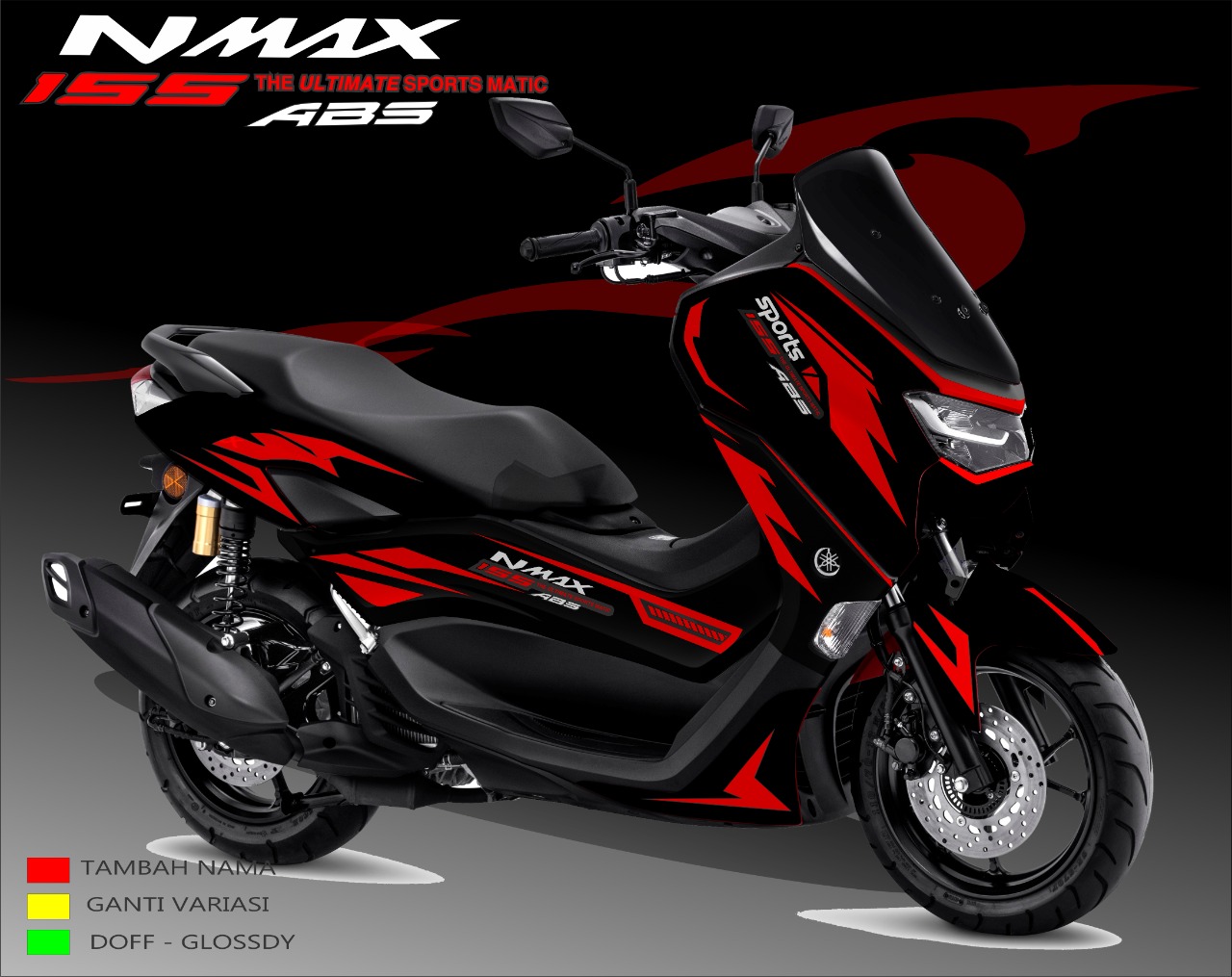 sticker decals nmax 155 motif grafis variasi warna pilihan | Lazada ...