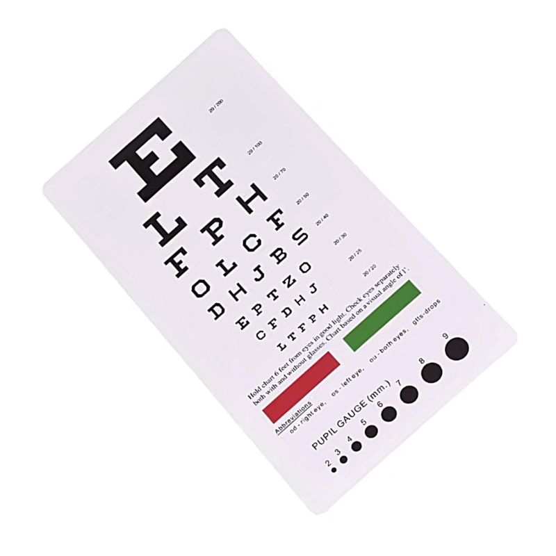Visual Acuity Exam & PD Measurement Tool Double Side Eye Chart / PD Ruler / Eye Occluder Eye ...